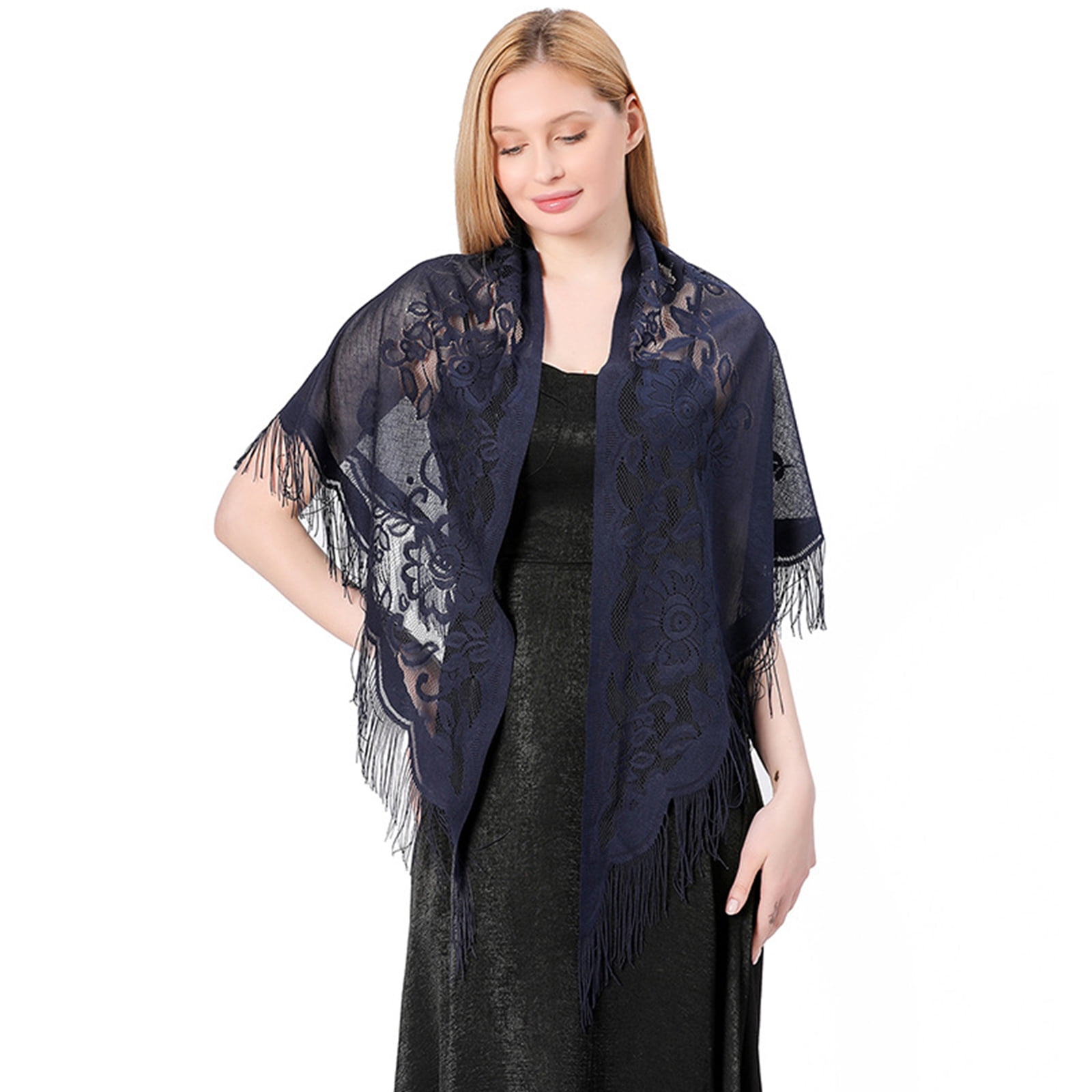 Formal Shawls And Wraps For Evening Dresses Lace Triangle Scarf Bridal ...