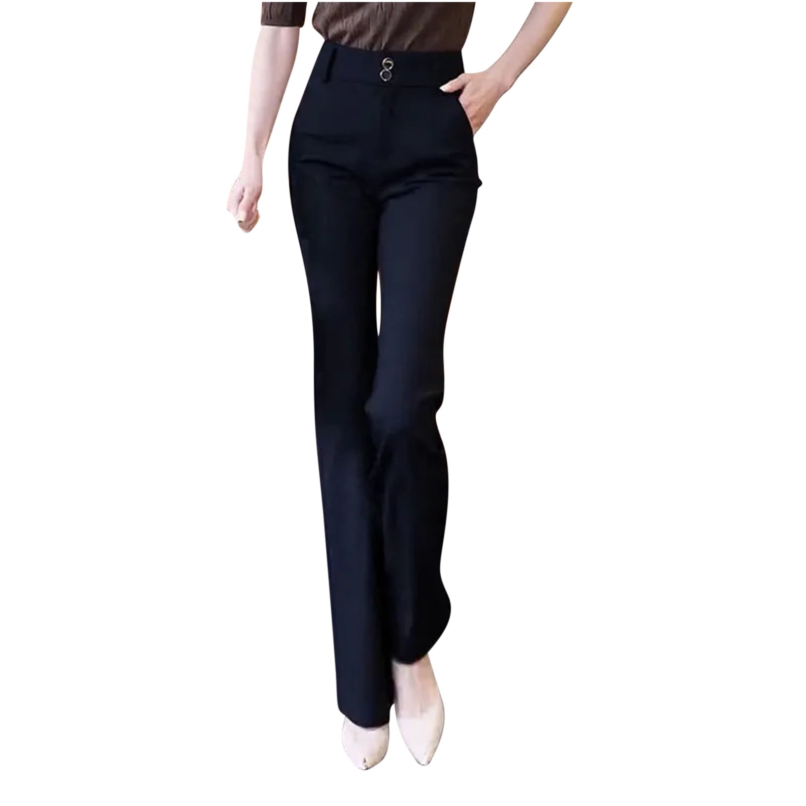 Formal Suit Pants for Women Premium Business Micro Flare Trousers High ...