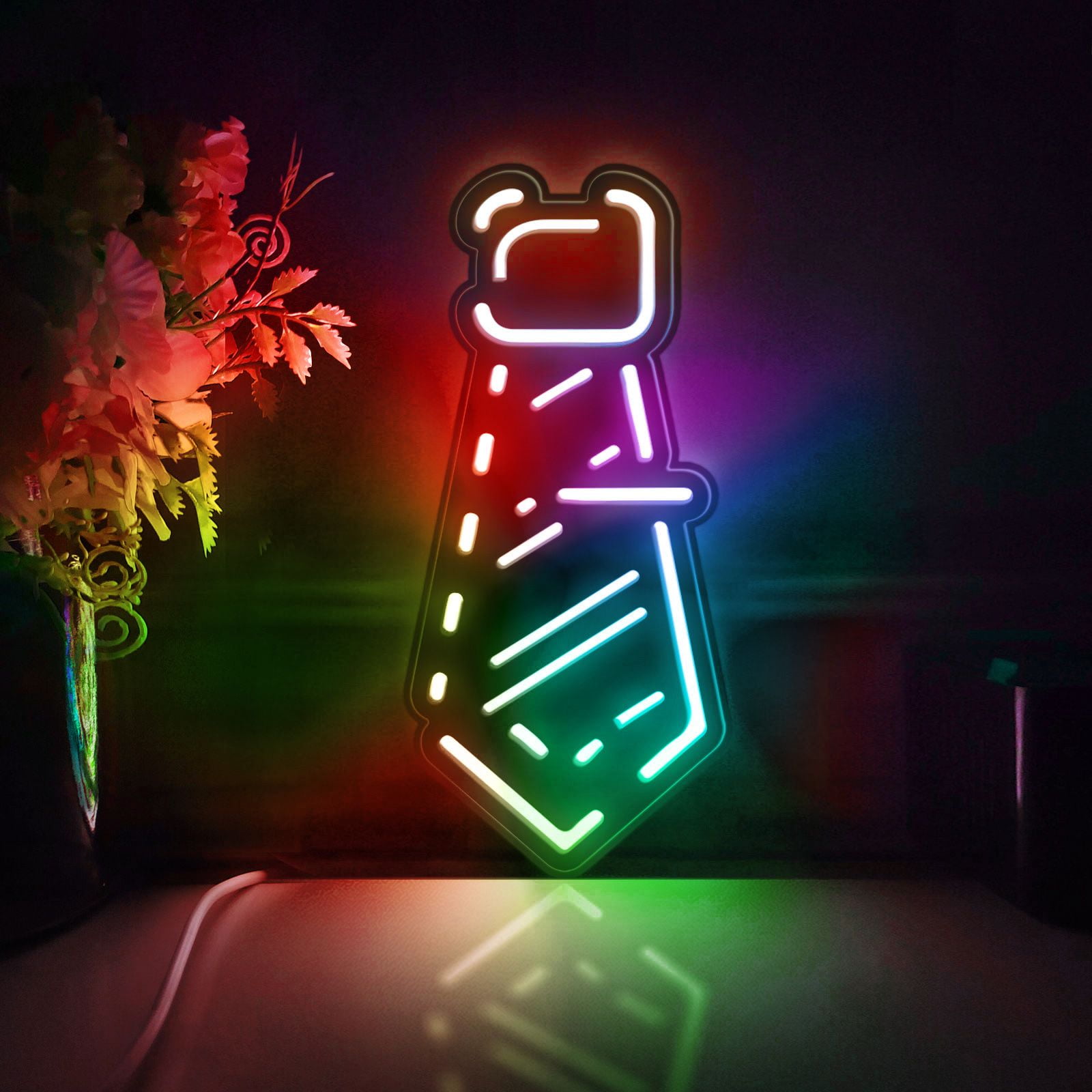 Formal Tie Led Light Box, Dimmable Neon-Like Light Signs USB Power for ...