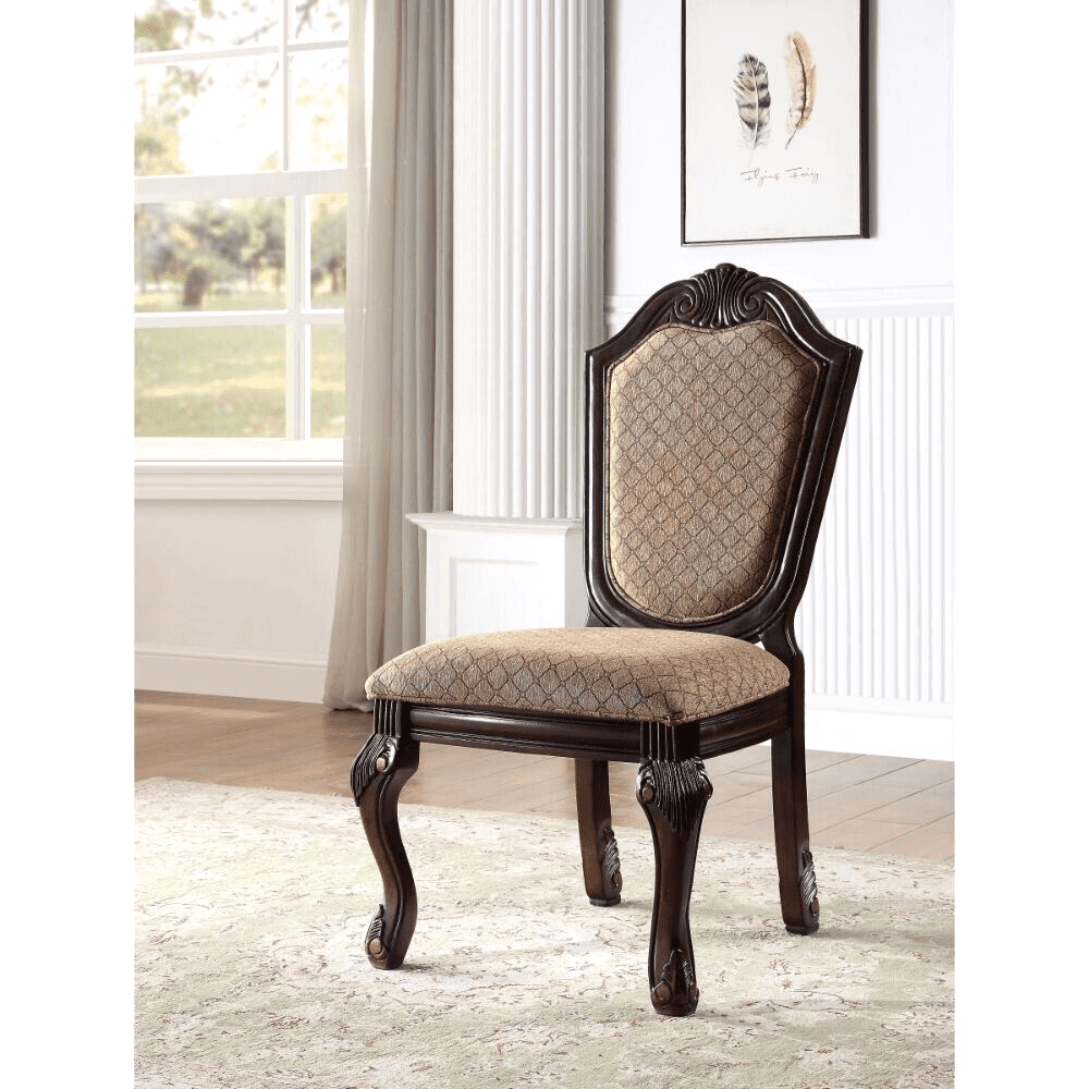 Formal Traditional Espresso Finish Dining Side Chairs 4pc Set Wooden ...