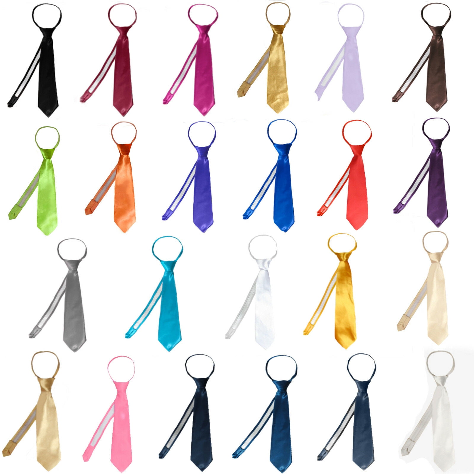 Formal Wedding Color Satin Zipper Necktie from Boy Baby Toddler Teen ...