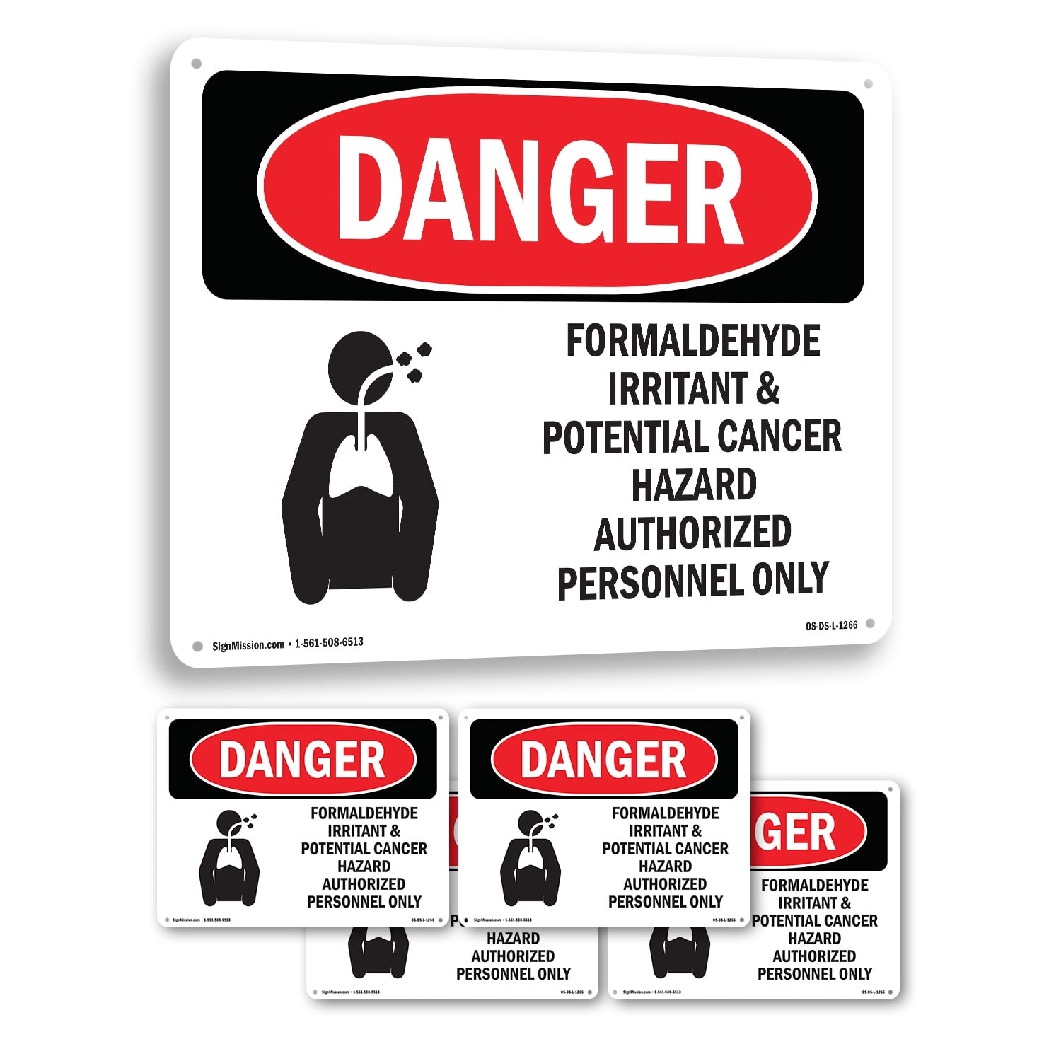 Formaldehyde Irritant Hazard OSHA Danger Rigid Plastic Sign 24 Inch x ...
