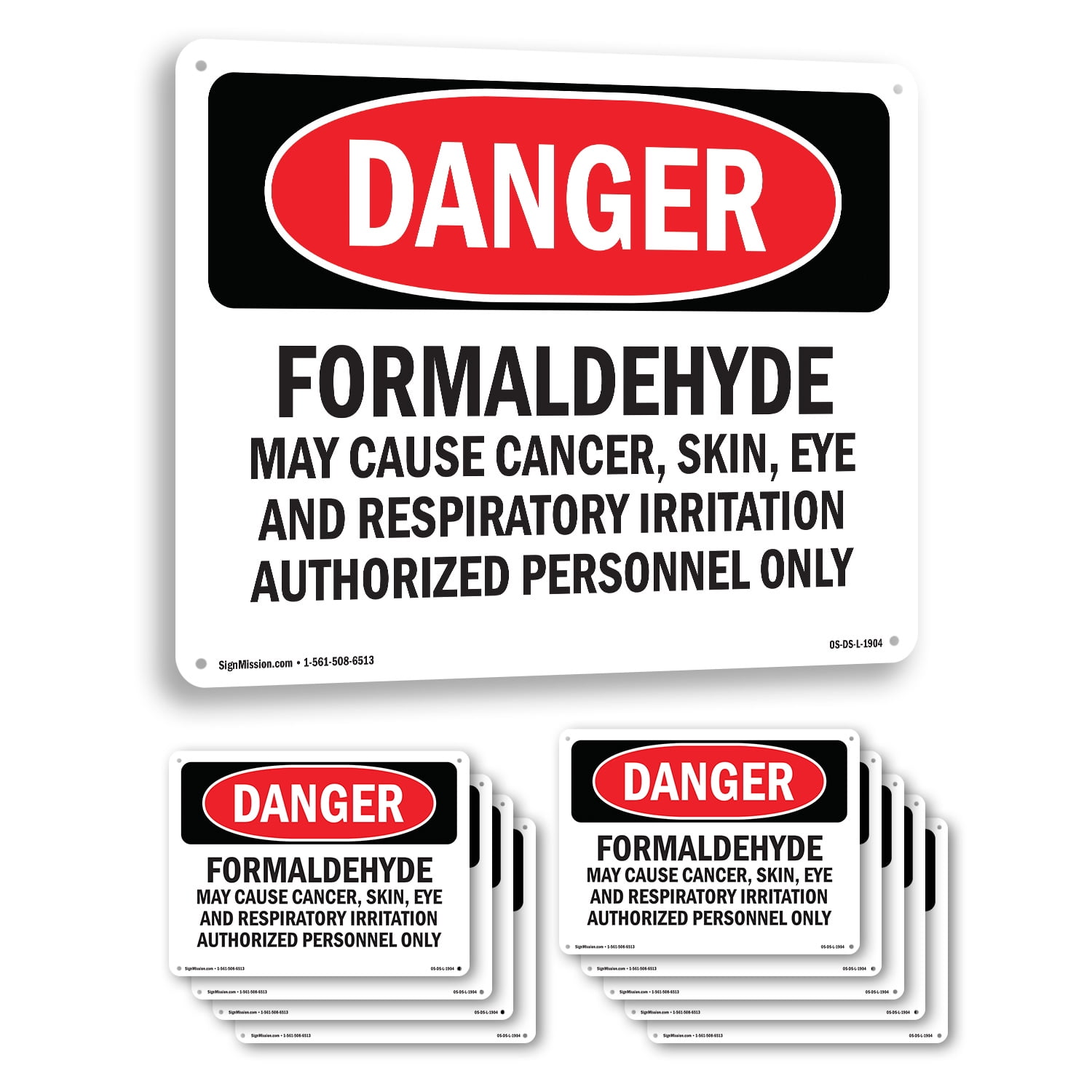 Formaldehyde May Cause Cancer OSHA Danger Aluminum Sign 24 Inch x 18 Inch - 10 Pack - Walmart.com