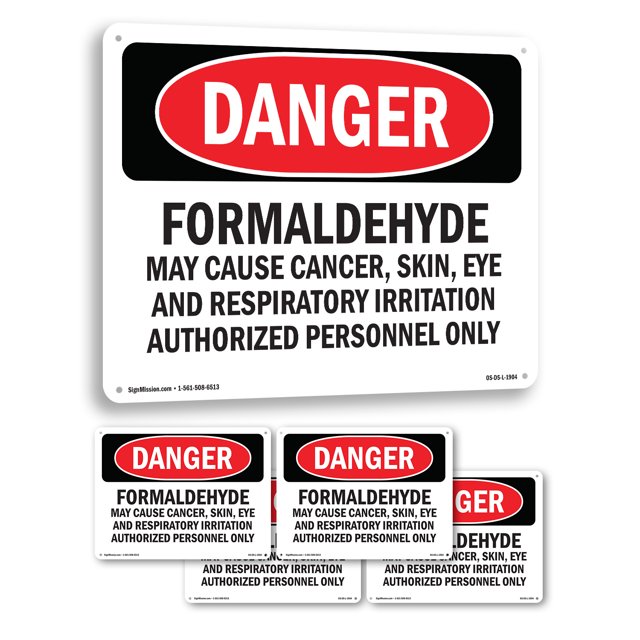 Formaldehyde May Cause Cancer OSHA Danger Rigid Plastic Sign 14 Inch x ...