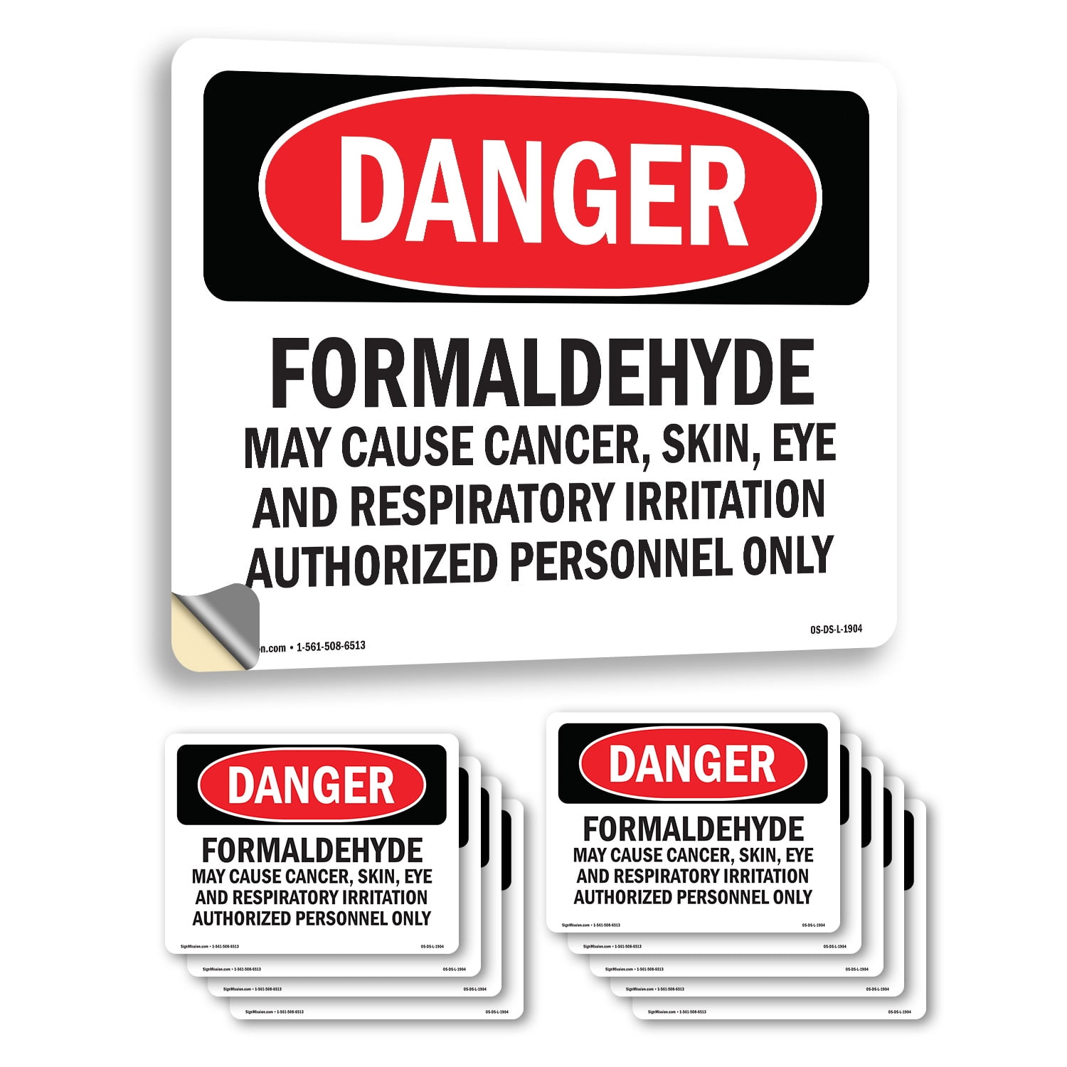 Formaldehyde May Cause Cancer OSHA Danger Vinyl Decal Label 18 Inch x ...