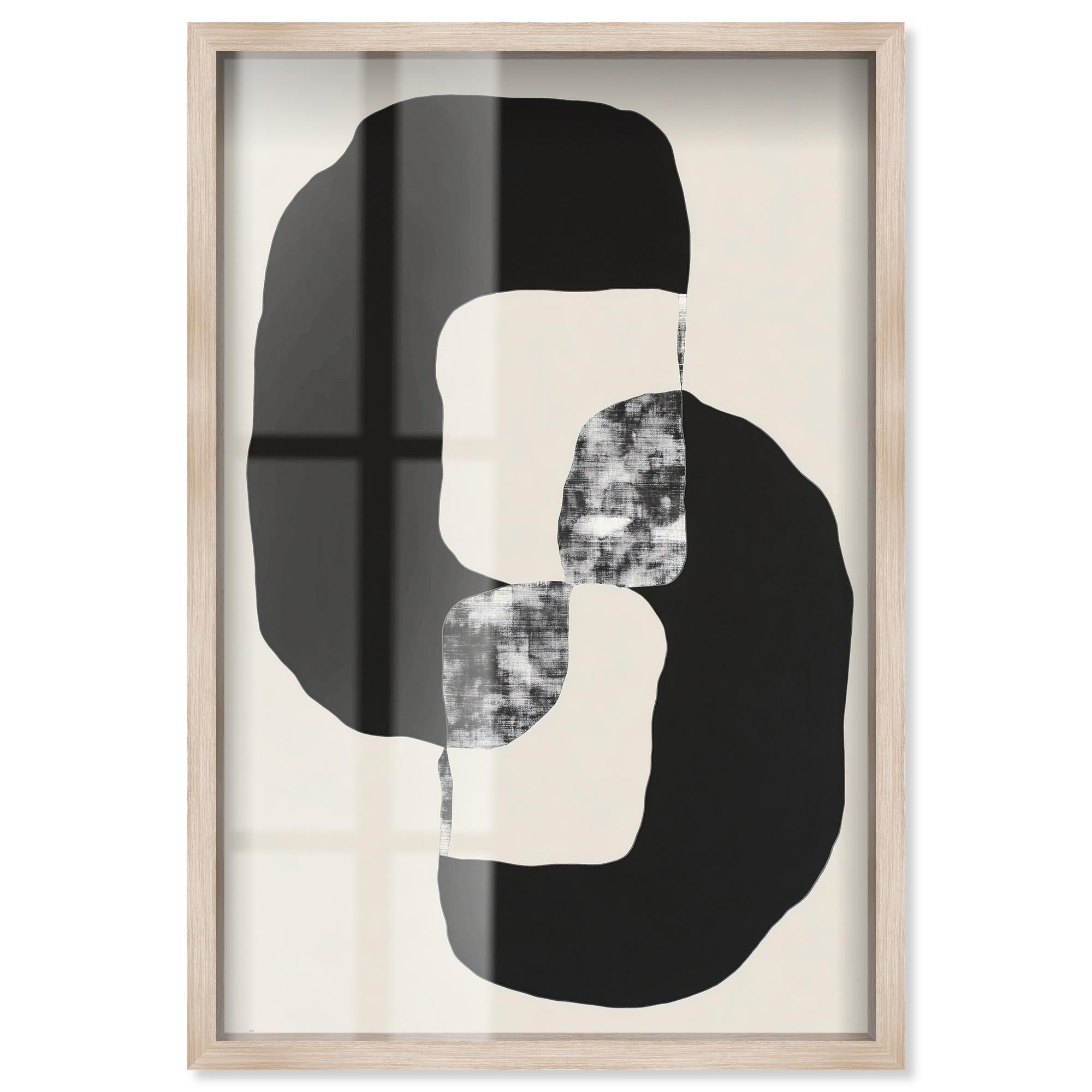 Formation V Shadowbox Print Black Minimalist Art by Art Remedy, Blonde ...
