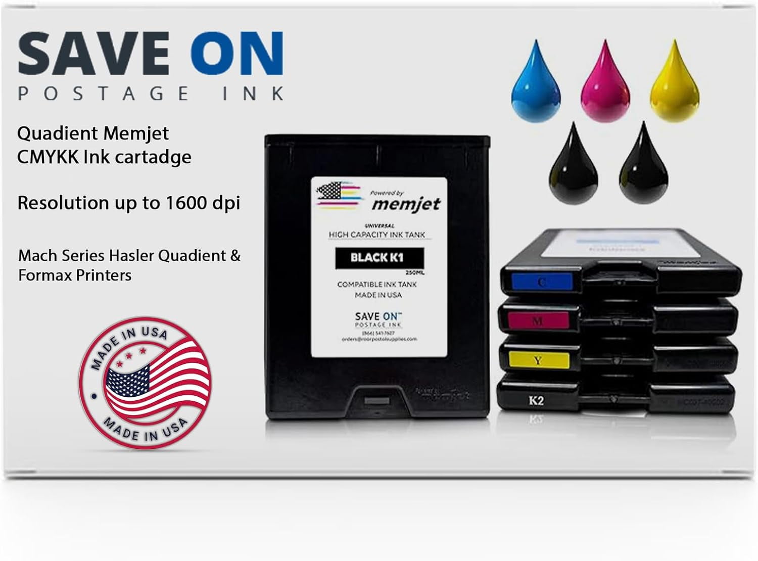 Formax CMYKK | Memjet Ink Compatible Hi-Cap Complete Set Ink Tanks for ...