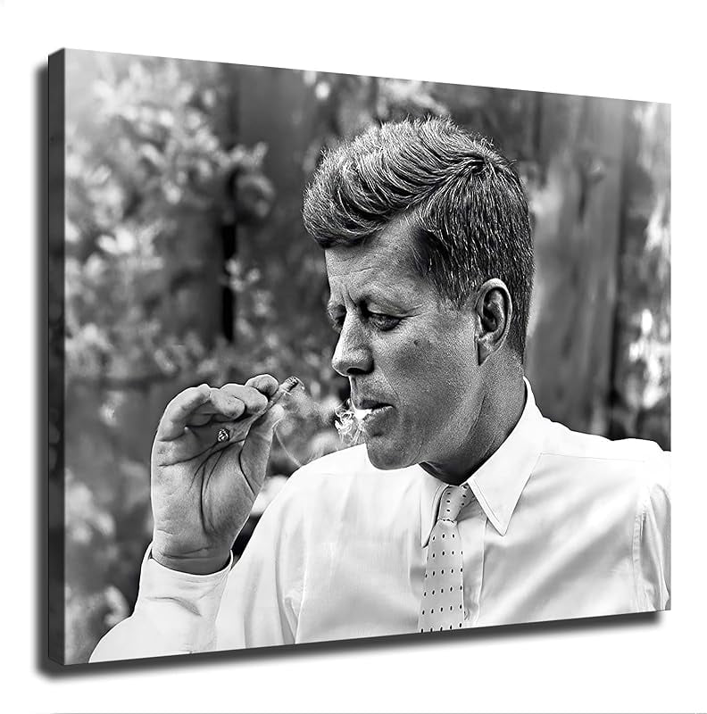 Former American President Smoking Retro Canvas Poster Modern Aesthetic ...
