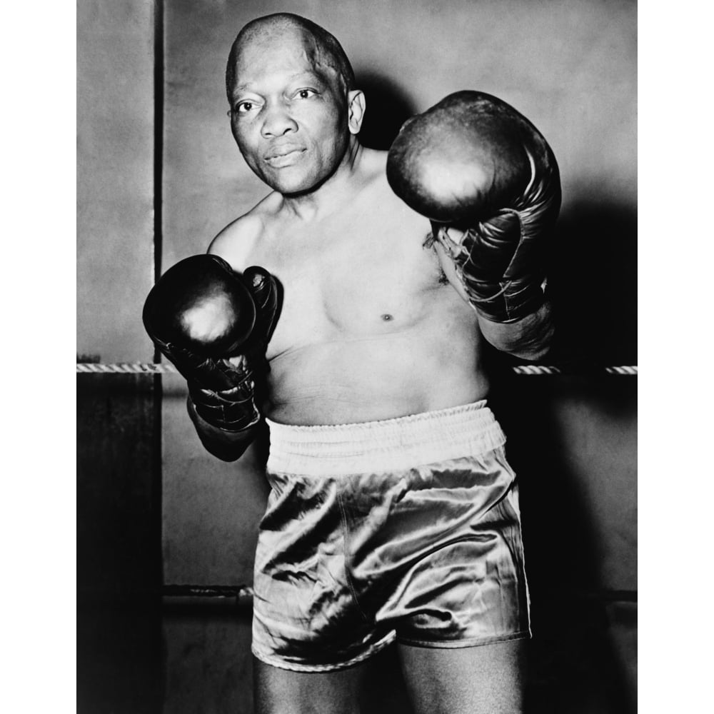 Former Heavyweight Champion Jack Johnson In Boxing Pose. Ca. 1930S ...