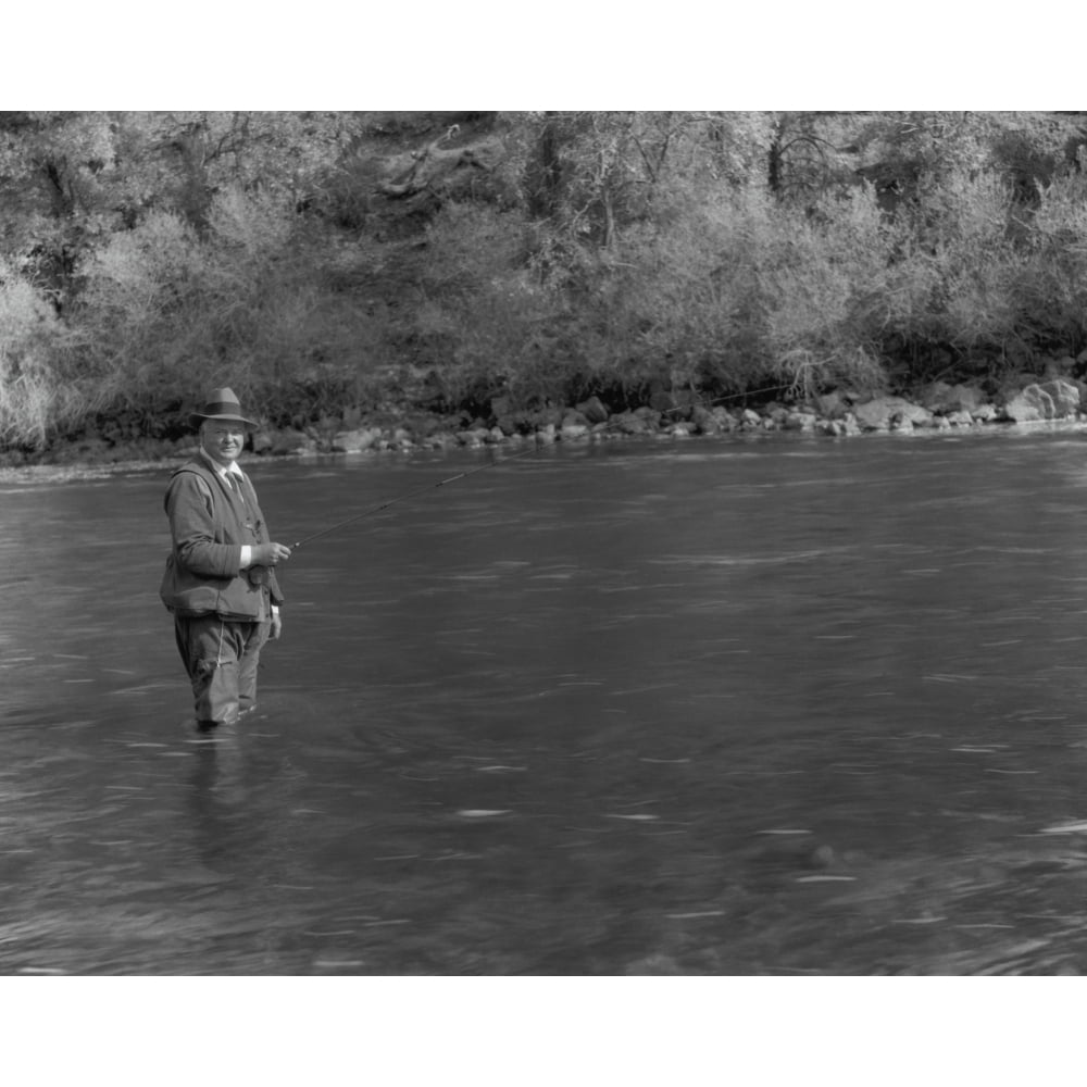Former President Herbert Hoover Fly-Fishes For Steelhead Trout On The ...