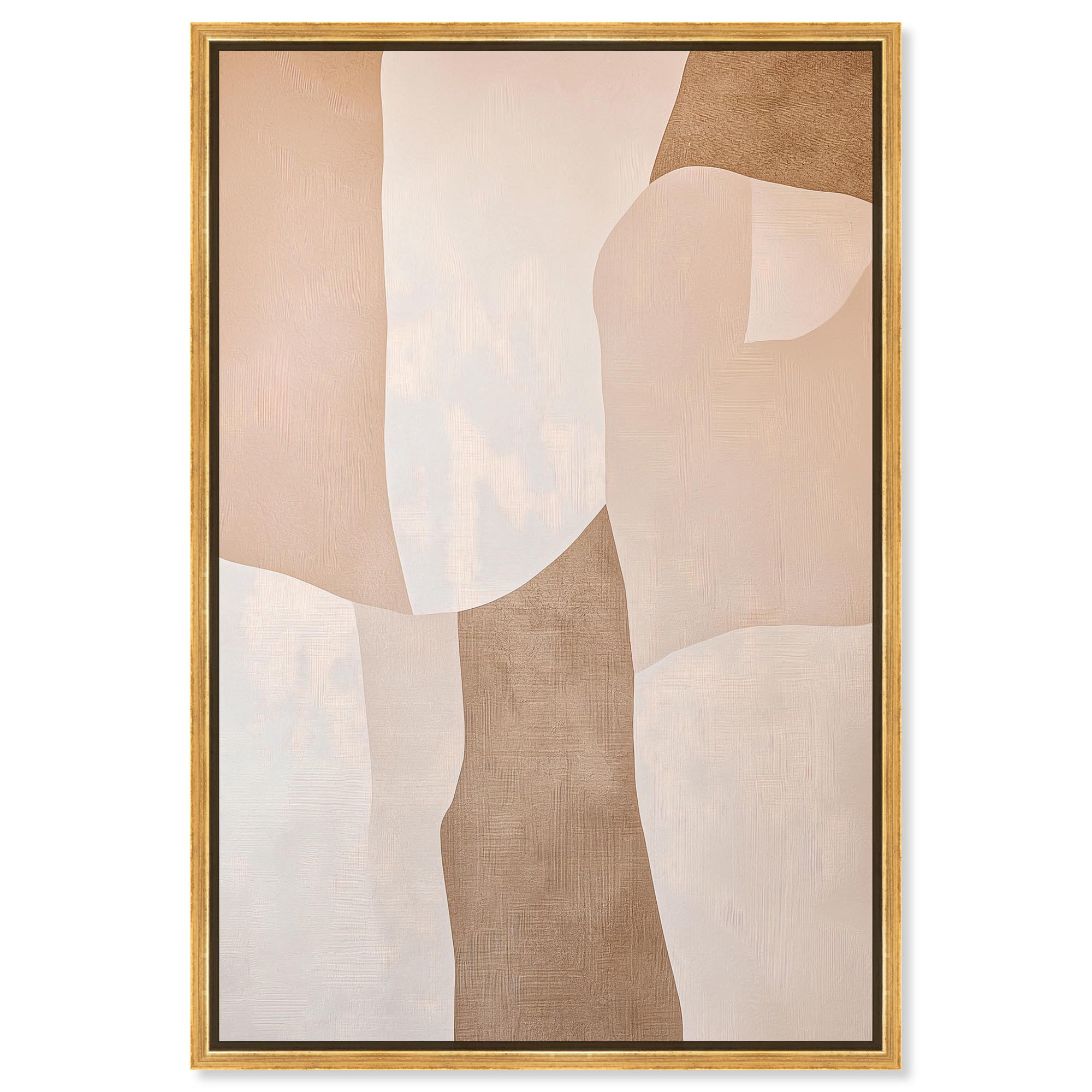 Forms in Beige I Canvas Boho Geometric Art by Art Remedy, Gold Frame ...