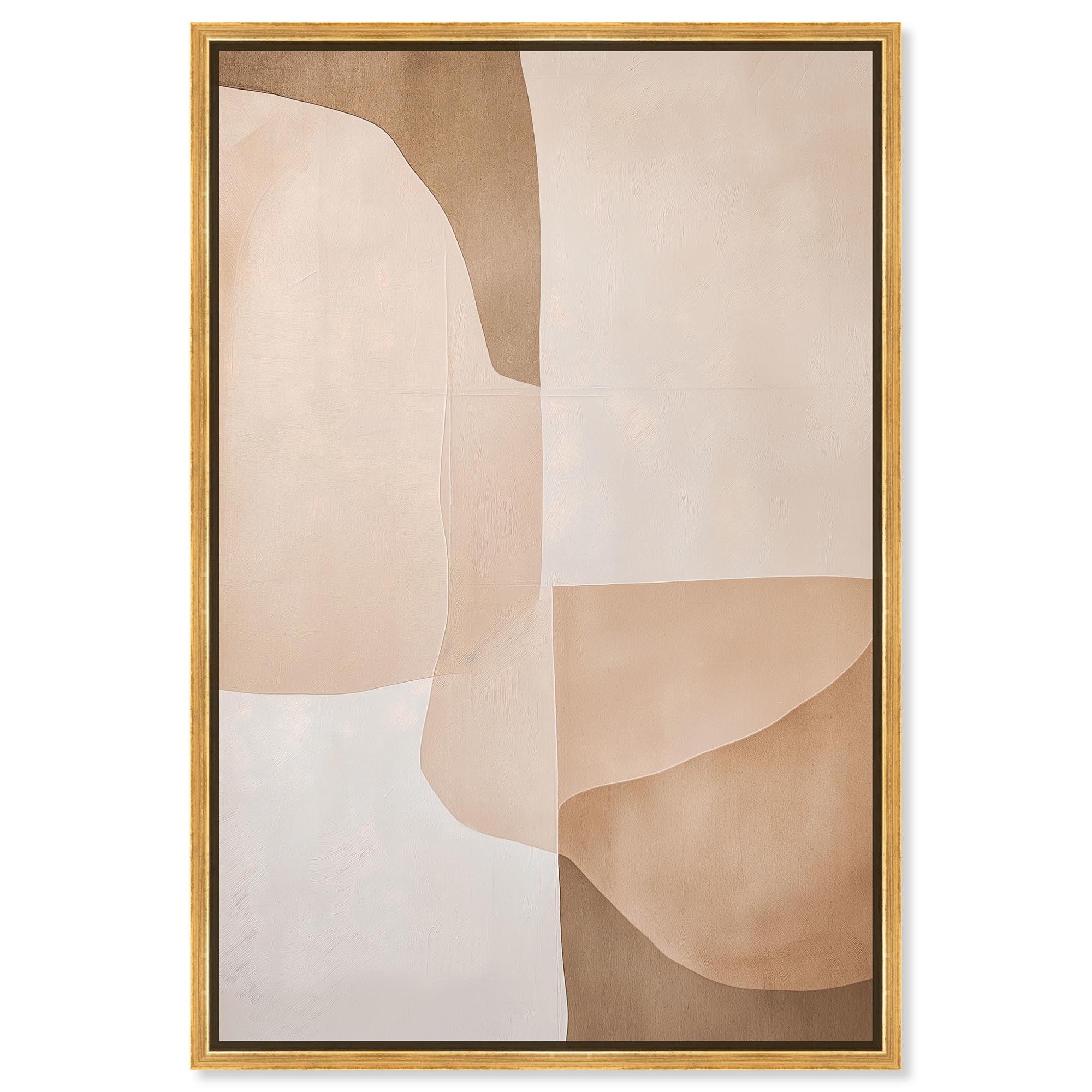 Forms in Beige II Canvas Boho Geometric Art by Art Remedy, Gold Frame ...