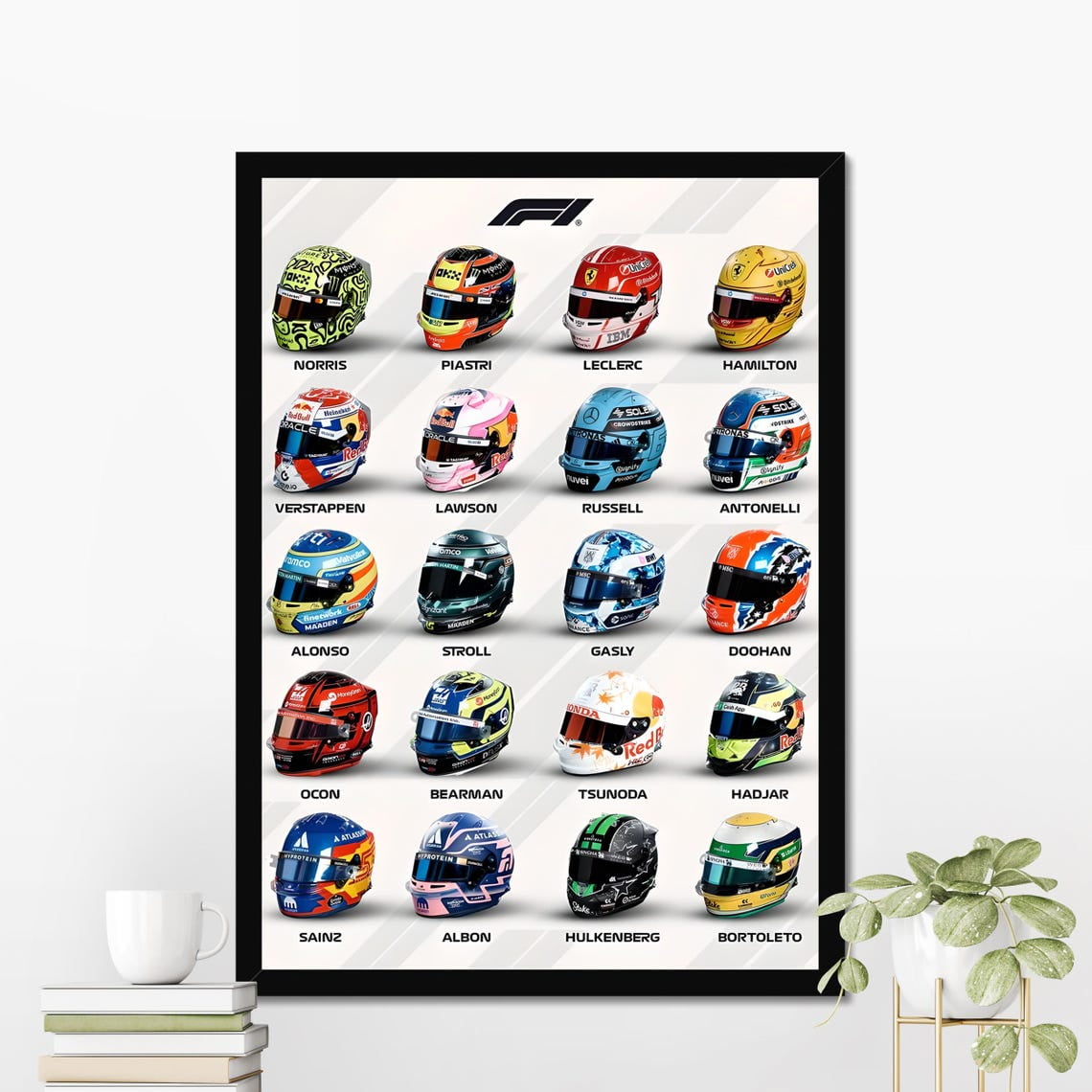Formula 1 2025 Drivers Helmets, Formula 1, Formula 1 Artwork, F1 Wall ...