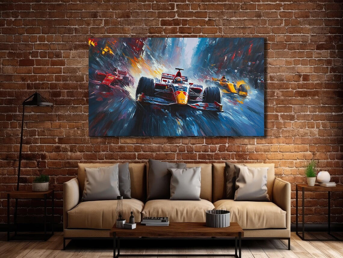 Formula 1 Canvas Print: Retro Race Car Wall Art, Ready To Hang ...