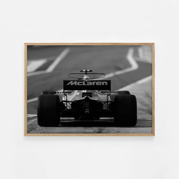 Formula 1 Mclaren Poster, Formula 1 Print, F1 Car Back View, Black And ...