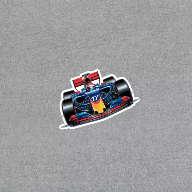 Formula 1 Race Car Sticker - Colorful Blue And Red Racing Vehicle ...