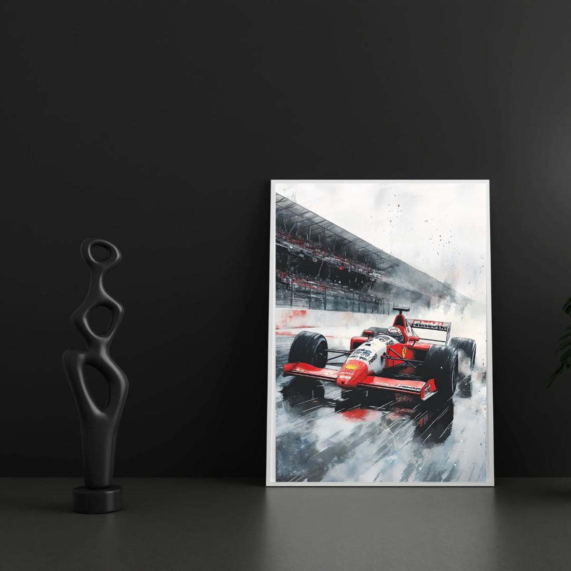 Formula 1 Race Car Watercolor Art: Rainy Day F1 #2240, Unframed Poster ...