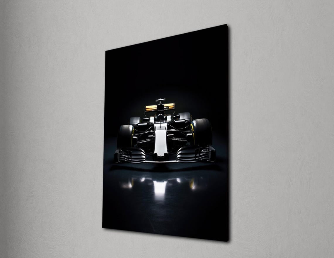 Formula 1 Wall Art, Racing Car Print, Sporty Black Decor, Modern Auto ...