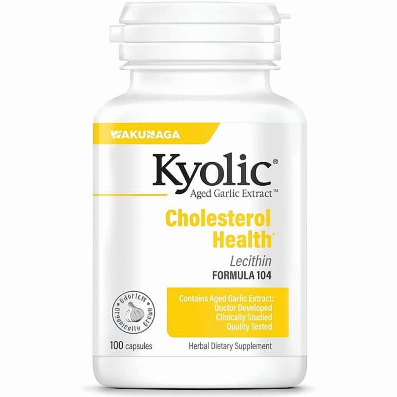Kyolic Formula 104 Cholesterol & Heart Lecithin Supplement, Aged Garlic ...