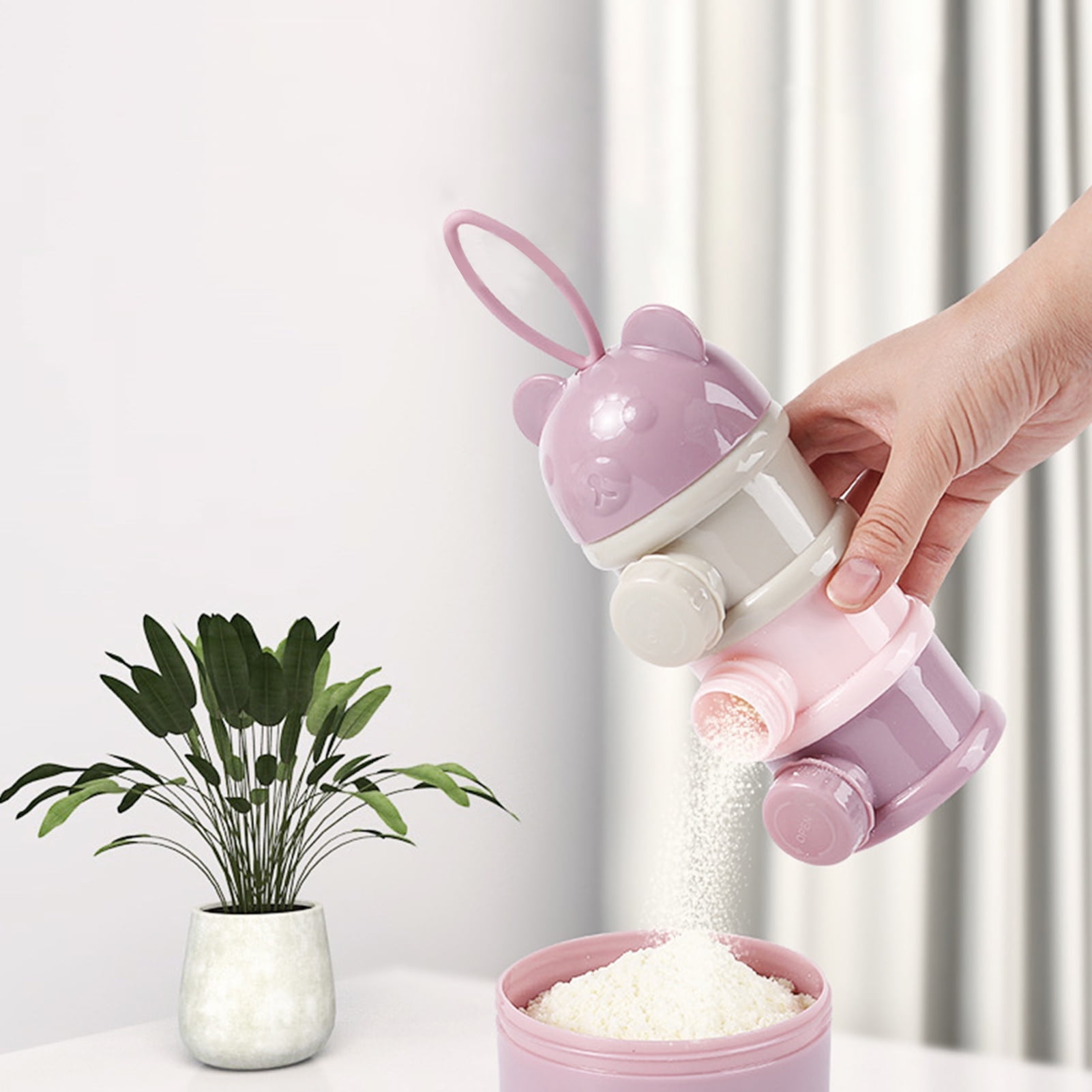 Formula Dispenser, Twist-Lock Stackable On-The-Go BPA Free Milk Powder ...