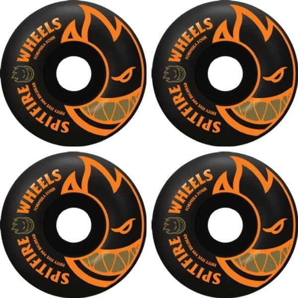 Formula Four Classic Bighead Black/Orange Skateboard Wheels - 55mm 99a ...