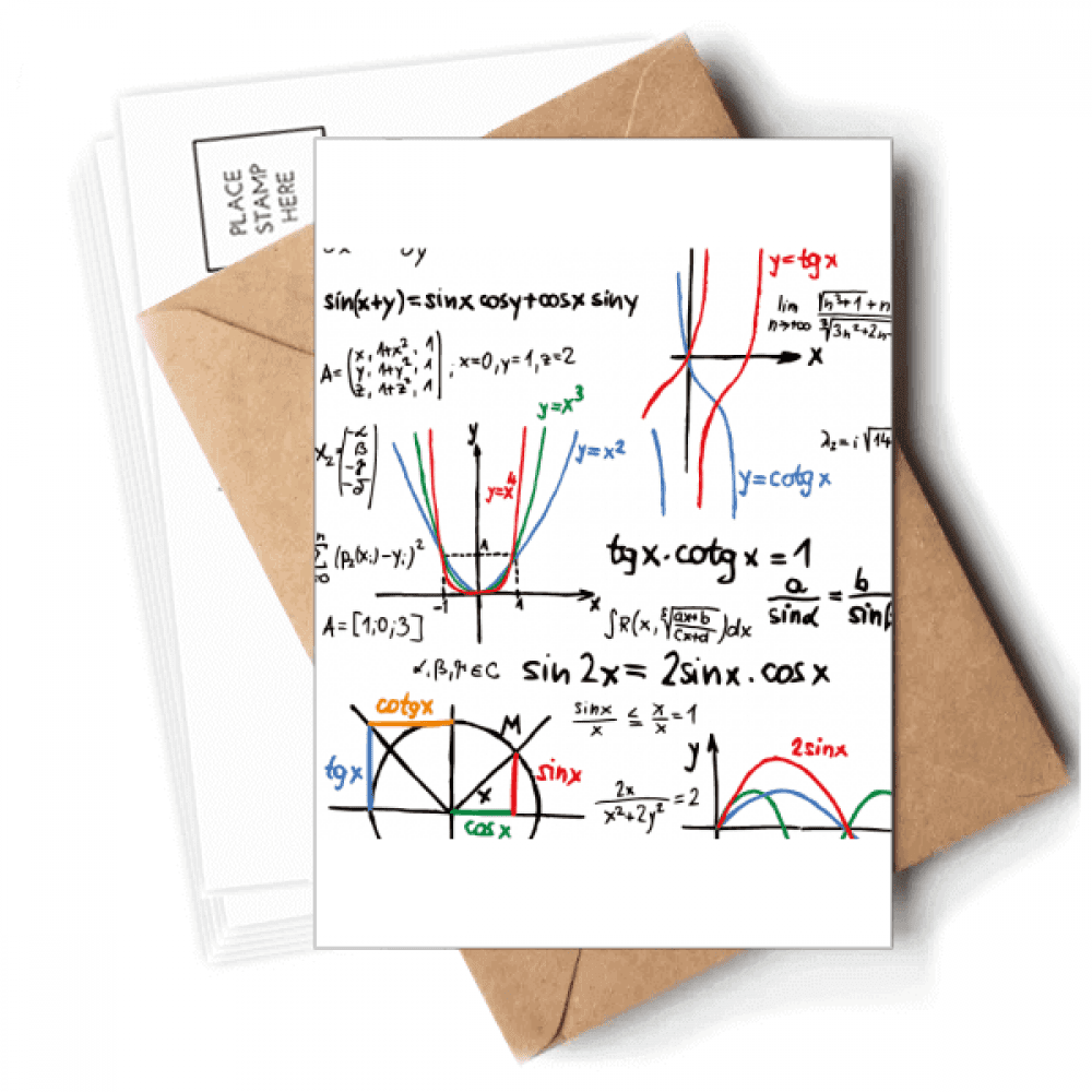 Formula Function Aggregation Curve Postcards Envelopes Blank Note Cards ...