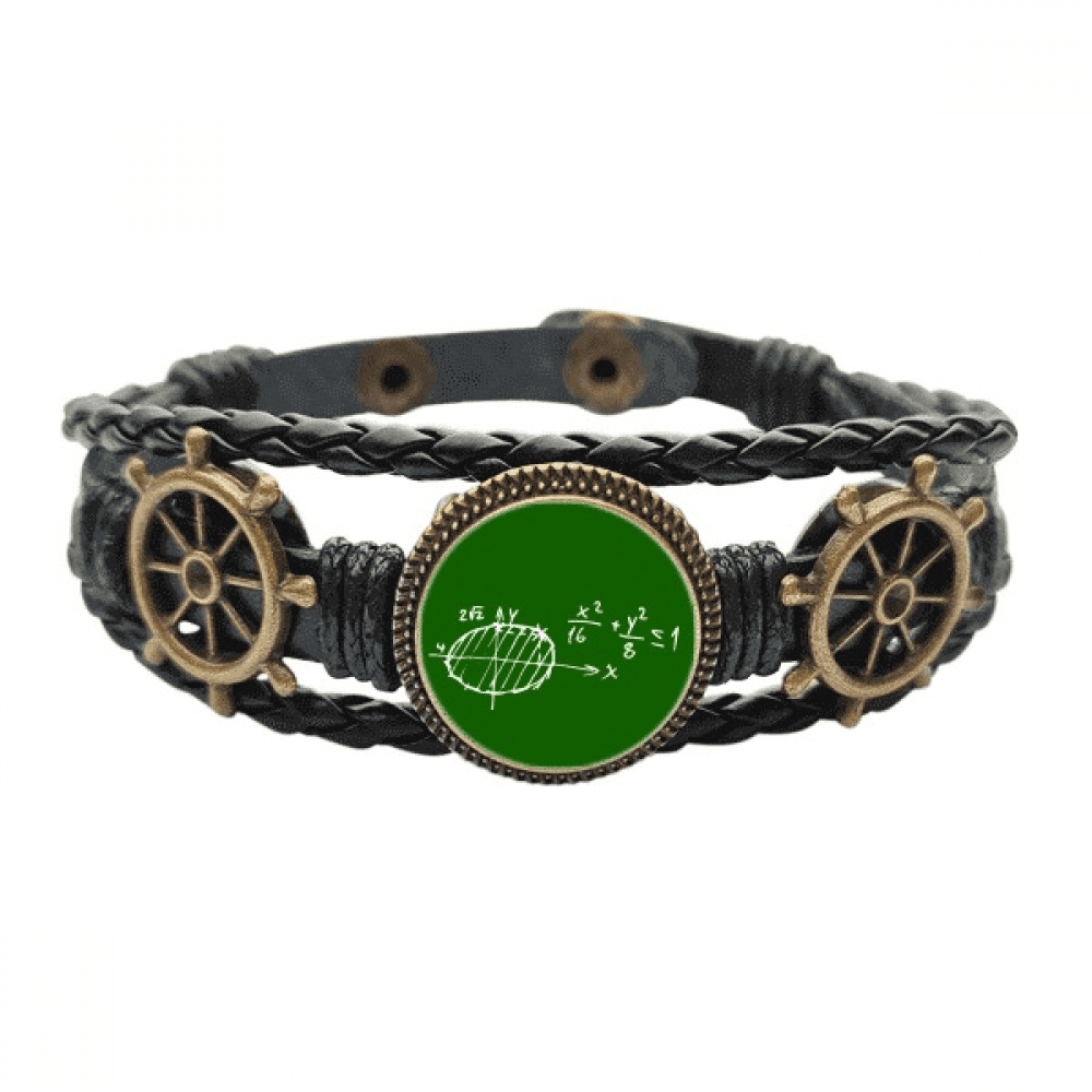 Formula Function Ellipse Area Leather Braided Ocean Bracelet Wristband ...