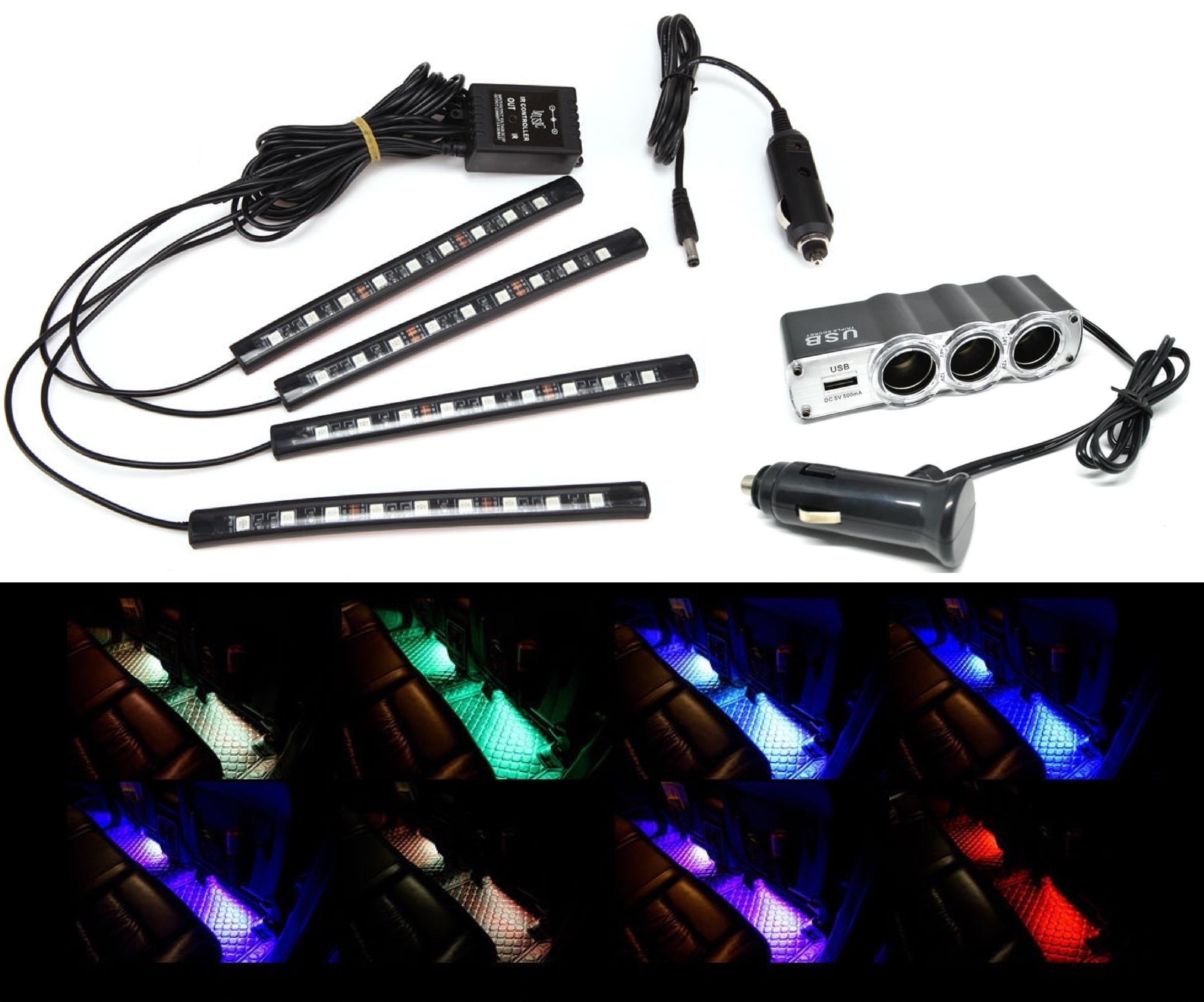 Formula-J87 LED Strip Car RGB Interior Light Kit Bluetooth Wireless APP ...