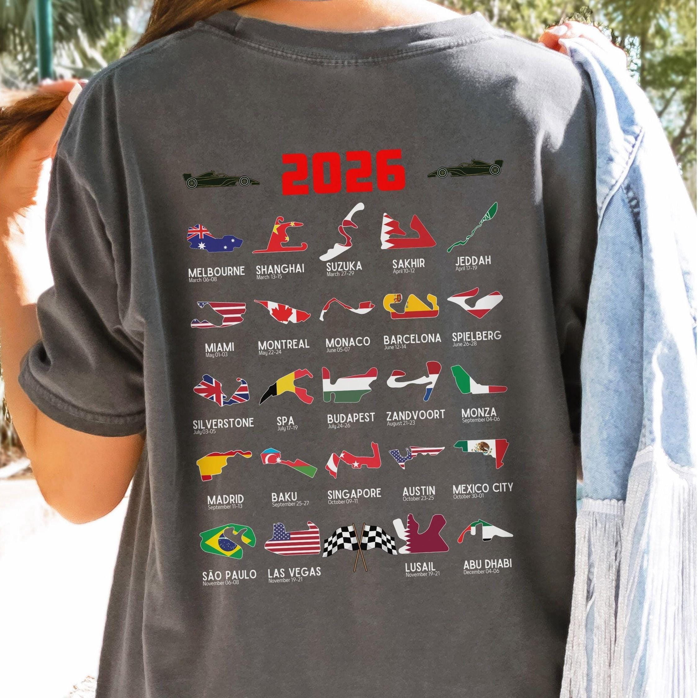 Formula One 2026 Calendar Season Shirts,Formula one Fan Tshirt,F1 Lover ...
