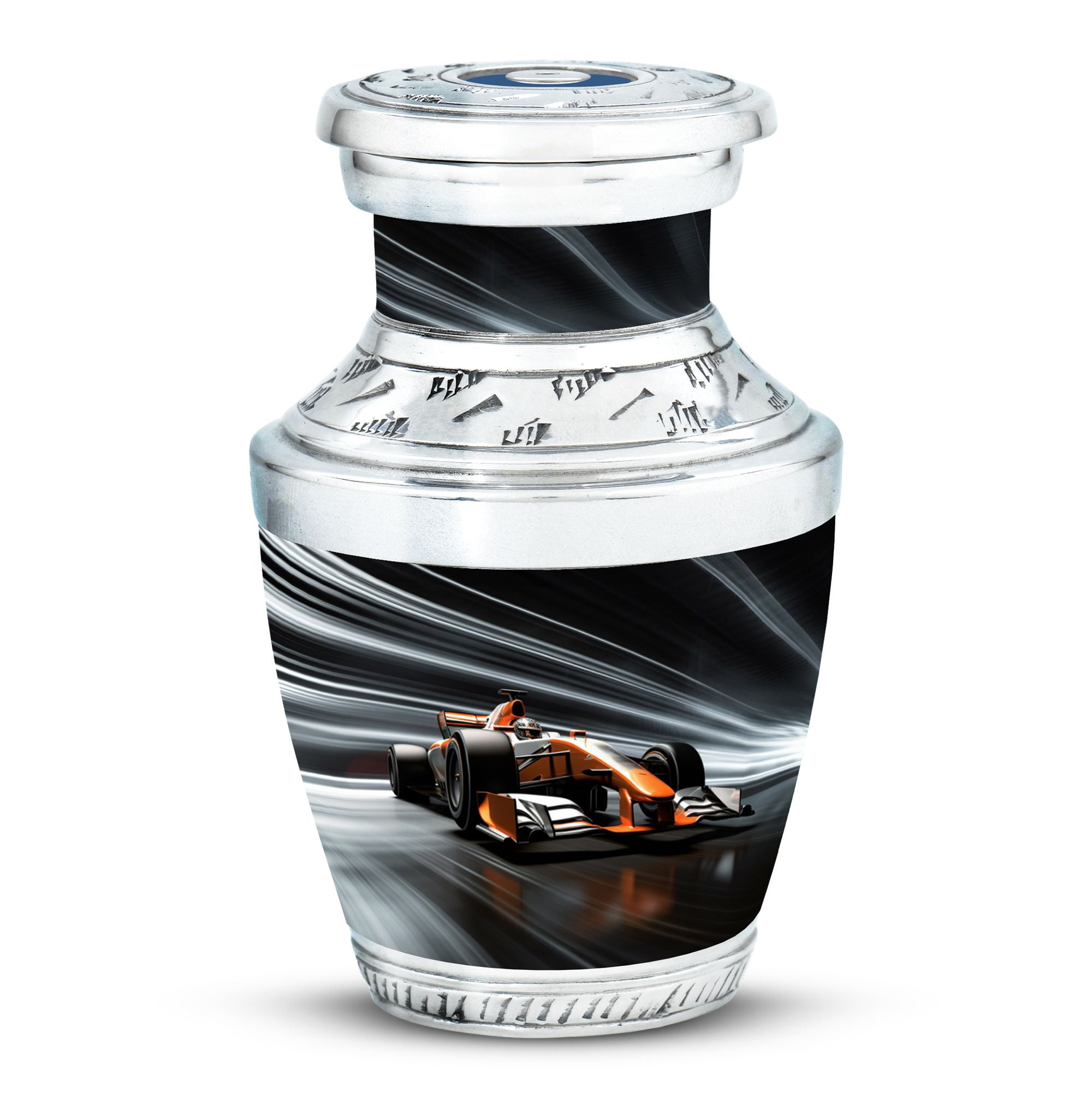 Formula One Car Speeding on Track Eternal Essence - Tiny Urn for Ashes ...