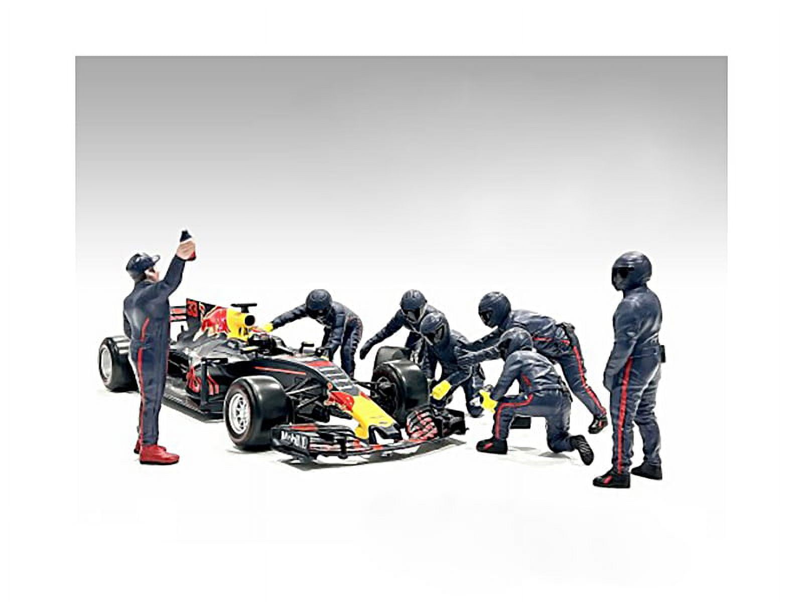 Formula One F1 Pit Crew 7 Figure Set Team Blue Release III for 1/18 ...