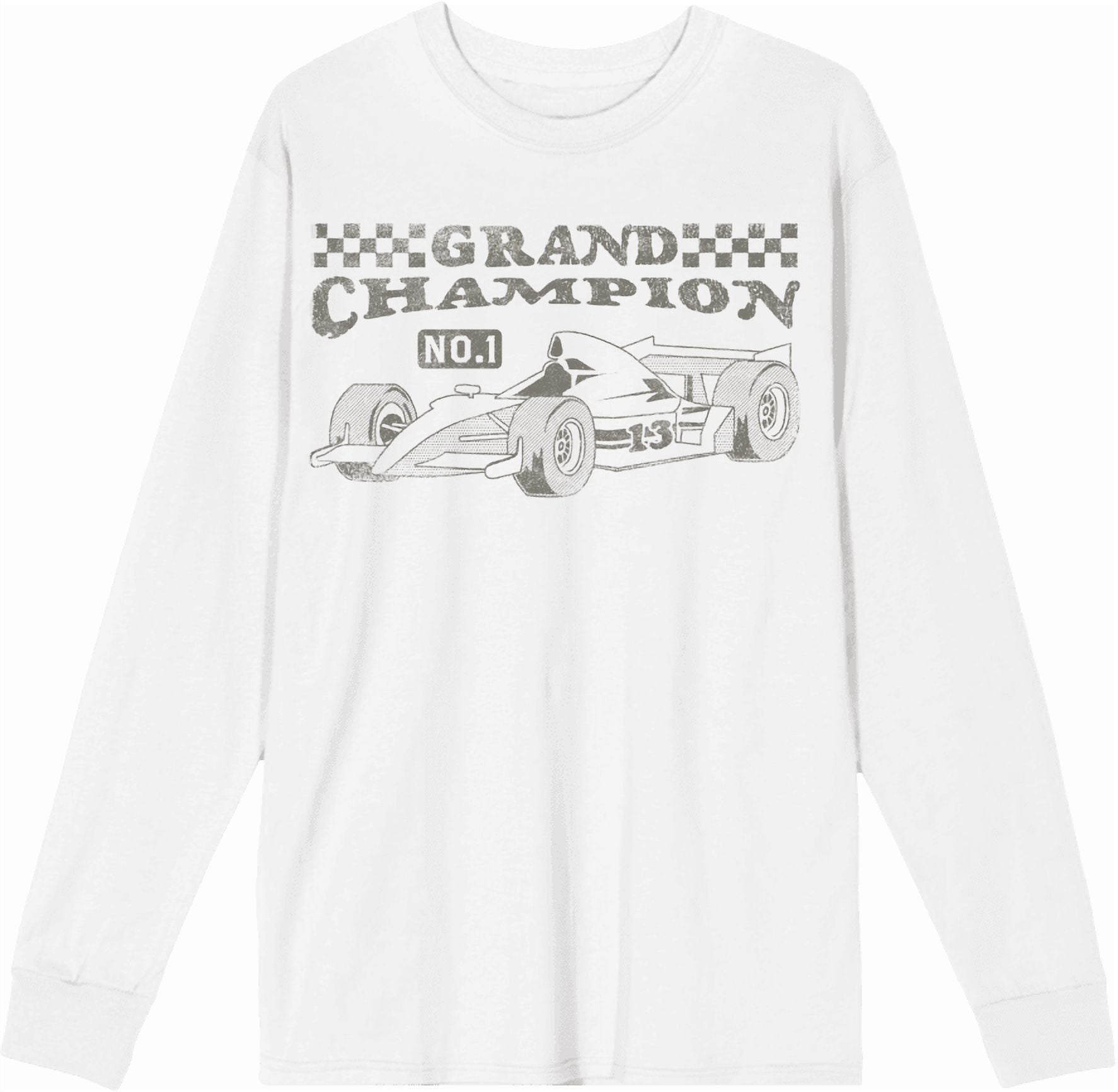 Formula One Grand Champion F1 Car Adult White Crew Neck Long Sleeve Tee ...