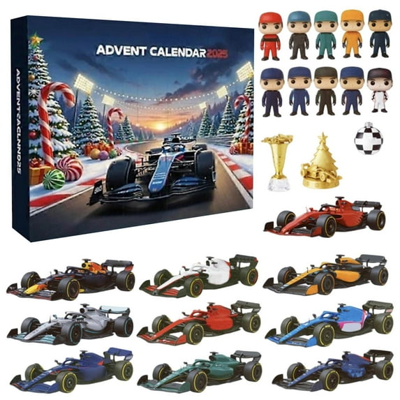 Formula Racing Advent Calendar 2025,24 Die-cast Grand Prix Cars with ...