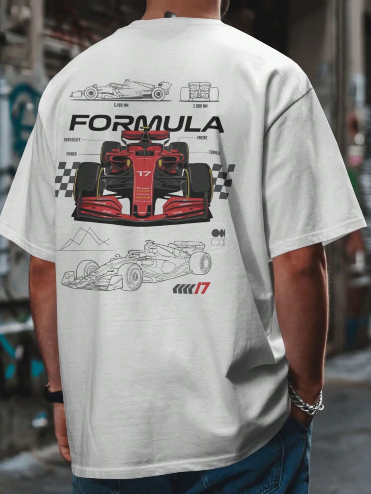 Formula Racing Car Graphic Tee, Red F1 Racecar Illustration Shirt for ...
