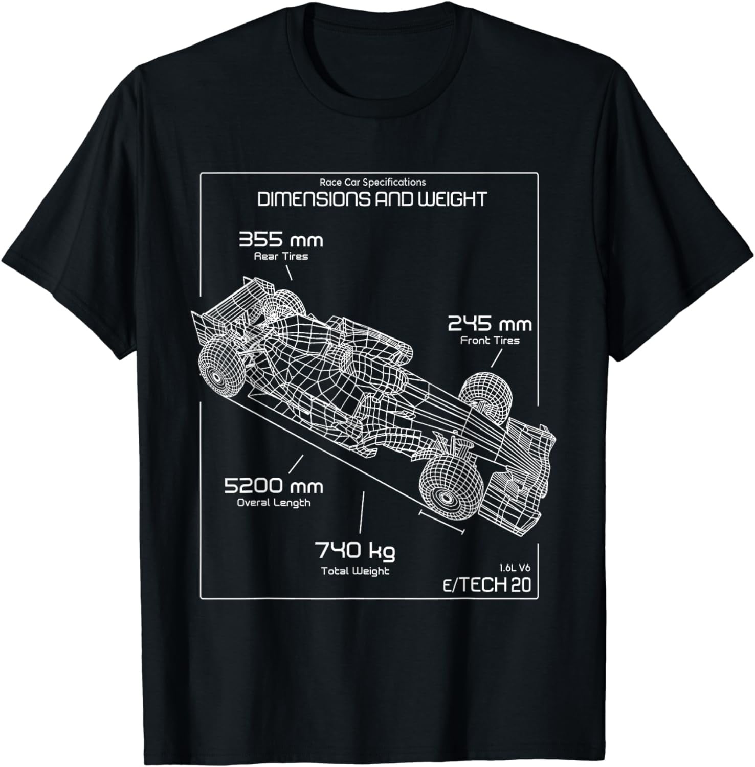 Formula Racing Car Schematic Engineer Team Fan T-Shirt - Walmart.com