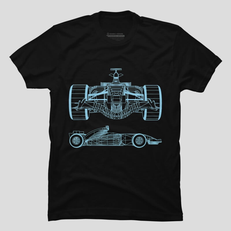 Formula Racing Car Silhouette Mechanical Engineering Drawing Unisex T ...