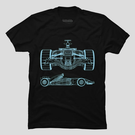Formula Racing Car Silhouette Mechanical Engineering Drawing Unisex T ...