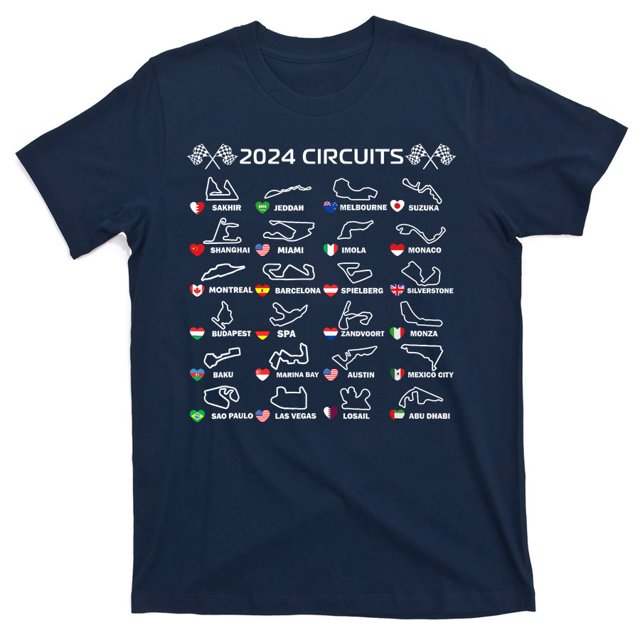 Formula Racing Open Wheel Race Car Fan World Circuits 2024 T-Shirt ...