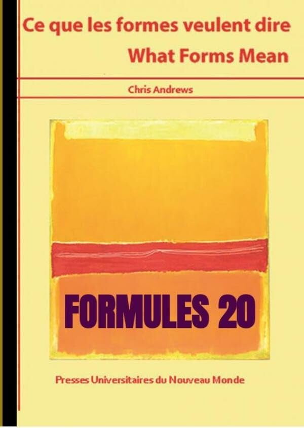 Formules 20: What Forms Mean -- Ce que les forment veulent dire Chris ...