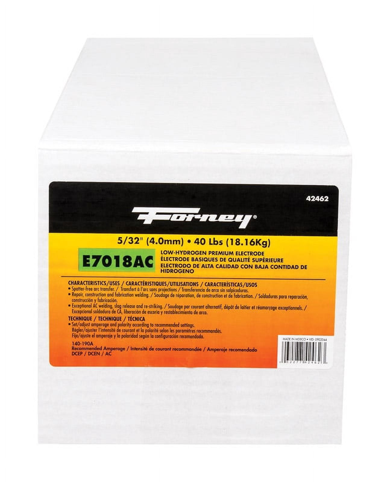 Forney Industries E7018 AC, Steel Electrode, 5/32 in x 40 Pound ...