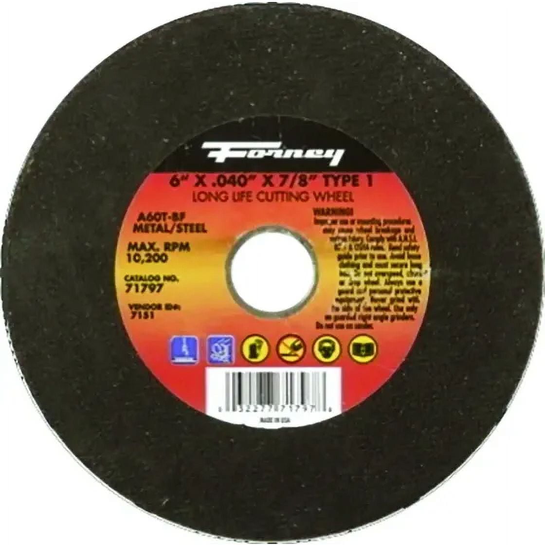 Forney 71797 6 Inch Metal Cutting Abrasive Wheel, Each - Walmart.com