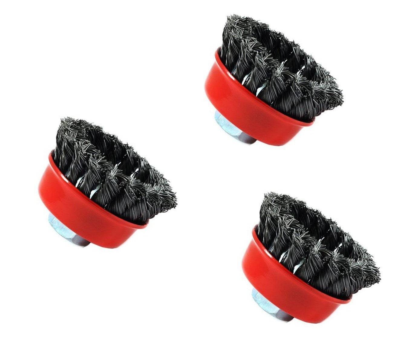 Forney 72757 Wire Cup Brush, Knotted with 5/8-Inch-11 Threaded Arbor, 2 ...