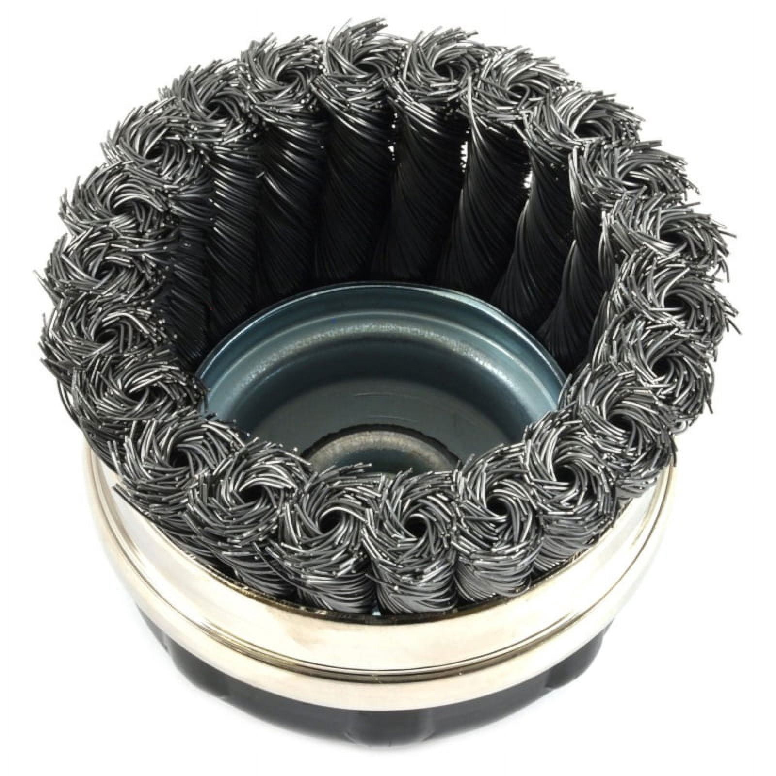 Forney Industries Command PRO Cup Brush, Knotted with Bridle, 4 in x ...