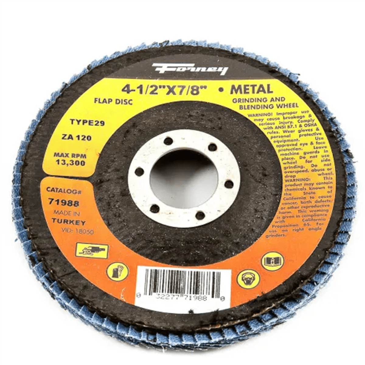 Forney Flap Disc, Type 29, 4-1/2 Inch by 7/8 Inch, ZA120 - Walmart.com