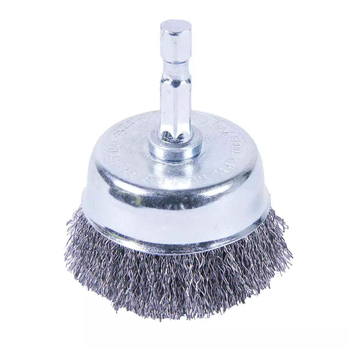 Forney Industries Cup Brush Crimped, 2 in x .008 in x 1/4 in Hex Shank ...