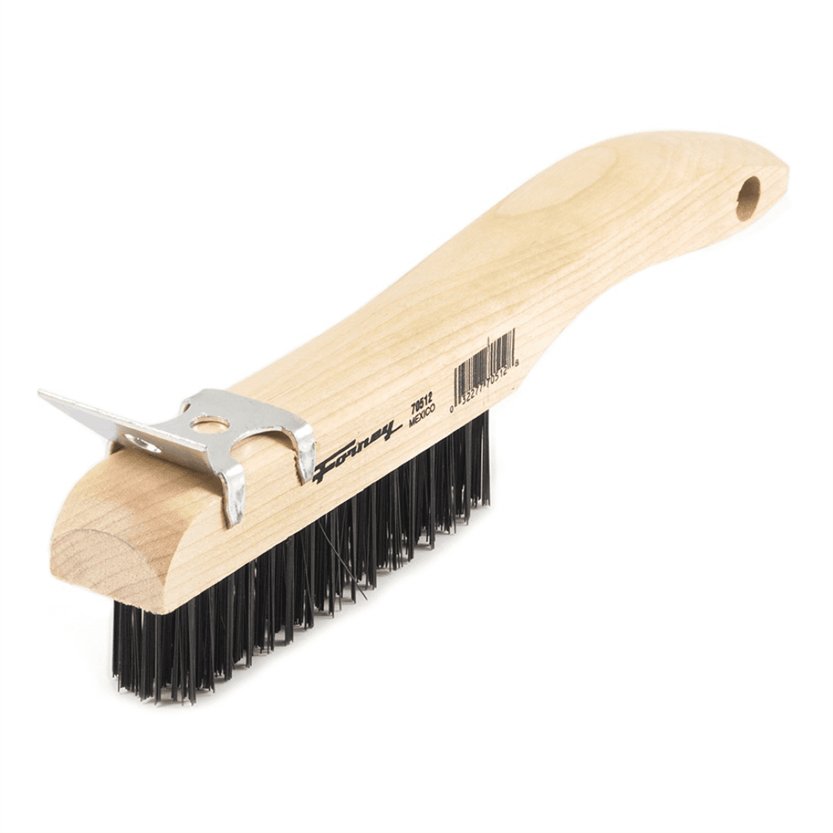 Forney Industries Scratch Brush with Scraper, Carbon, 4 x 16 Rows ...