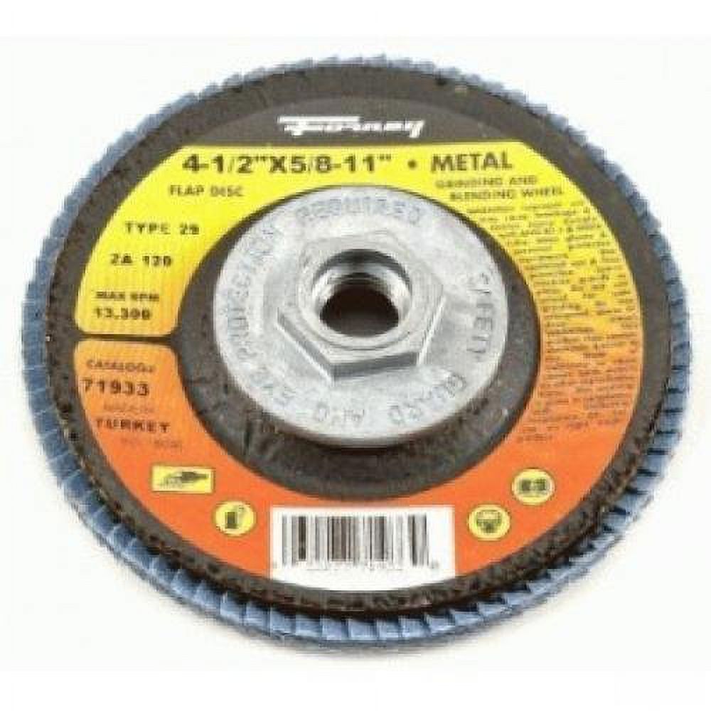 Forney Thread Arbor Flap Disc 120grit 4-1/2 " X 5/8 " - 11 " - Walmart.com