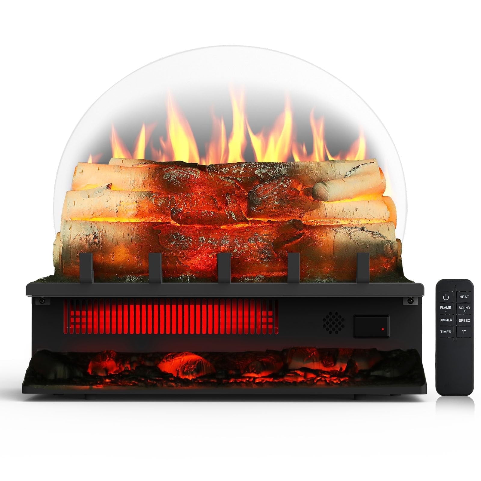 Fornido 20‘’ Electric Fireplace Logs Set, 1500W Fireplace Insert Log ...