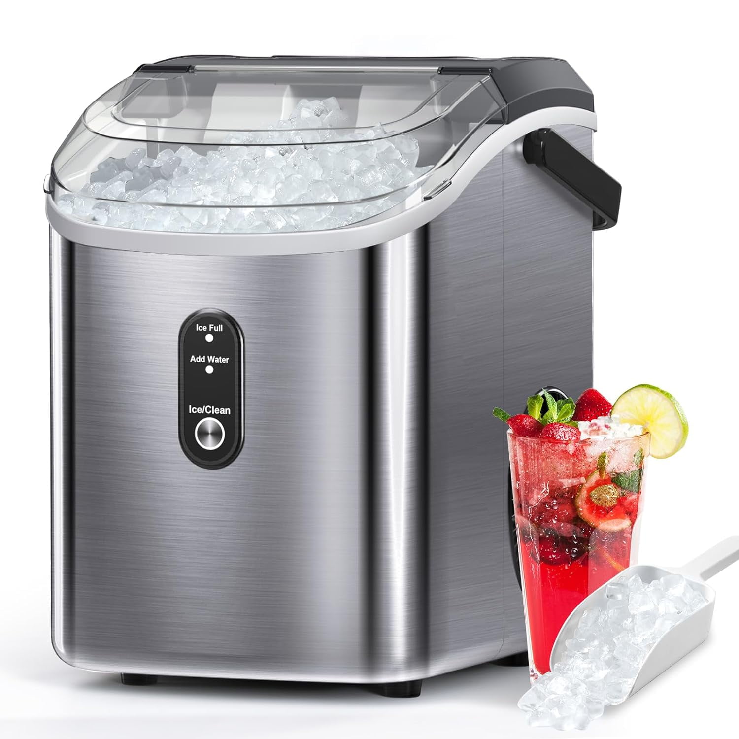 Fornido Nugget Ice Maker Countertop, Pebble Ice Maker with Soft Chewy ...