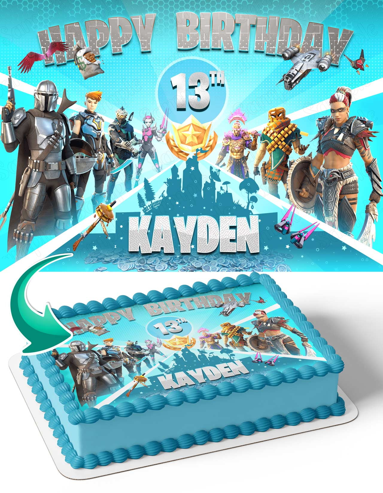 Fornite Chapter 2 Season 5 Edible Image Cake Topper Personalized ...